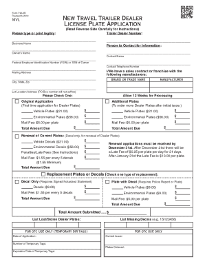 Fillable Online Form 792-2B. New Travel Trailer Dealer License Plate ...
