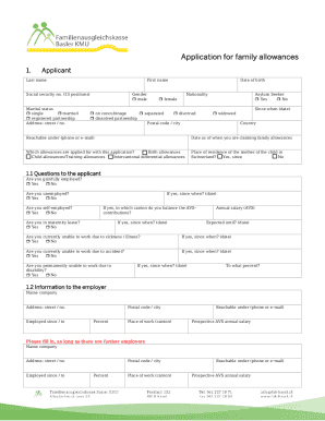 Fillable Online Application for family allowances Fax Email Print ...
