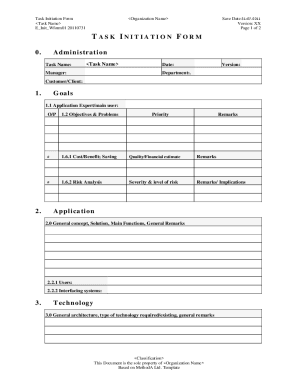 Fillable Online Task Initiation Form. Fax Email Print - pdfFiller