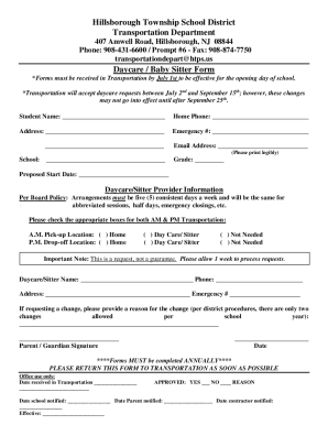 Fillable Online TRANSPORTATION FORM (REQUIRED FOR ALL STUDENTS) Fax ...