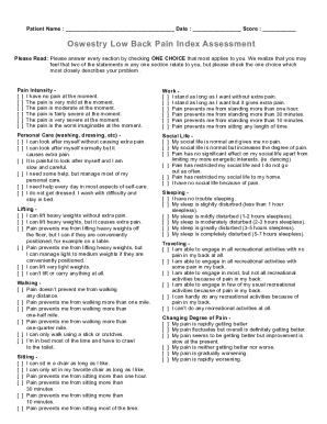 Fillable Online THE NECK PAIN DISABILITY INDEX - Enloe Fax Email Print ...
