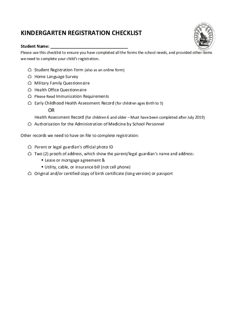 Fillable Online New Student Enrollment Process & Checklist Fax Email ...