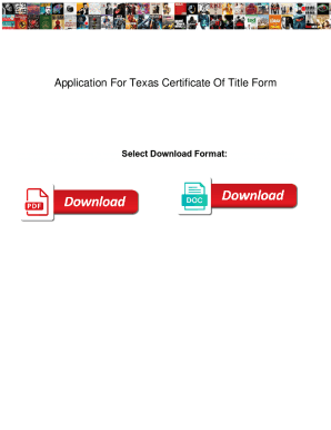 Fillable Online Application For Texas Certificate Of Title Form naziv ...
