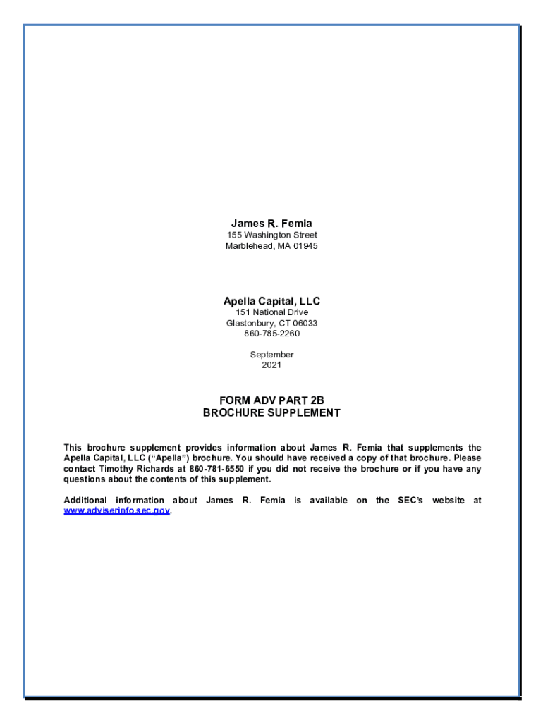 Fillable Online Fillable Online James R. Femia Apella Capital, LLC FORM ...