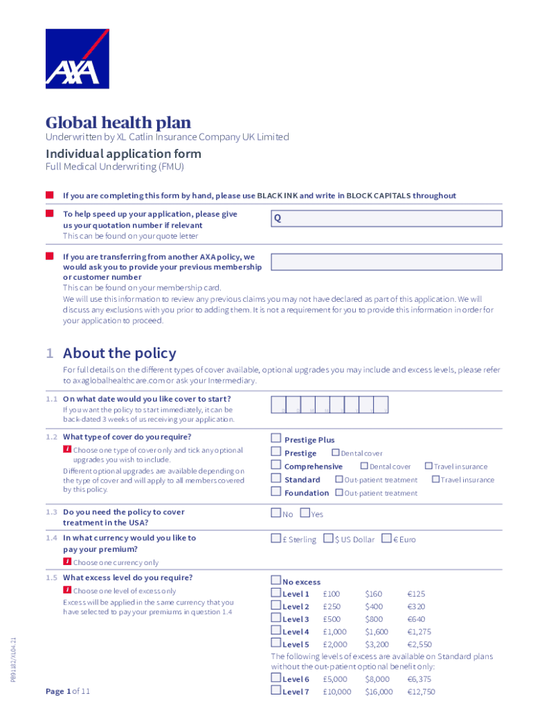 Fillable Online Fillable Online AXA - Global Healthcare medical network ...