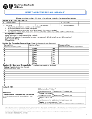 Fillable Online Benefit Plan Selection Form. Benefit Plan Selection ...