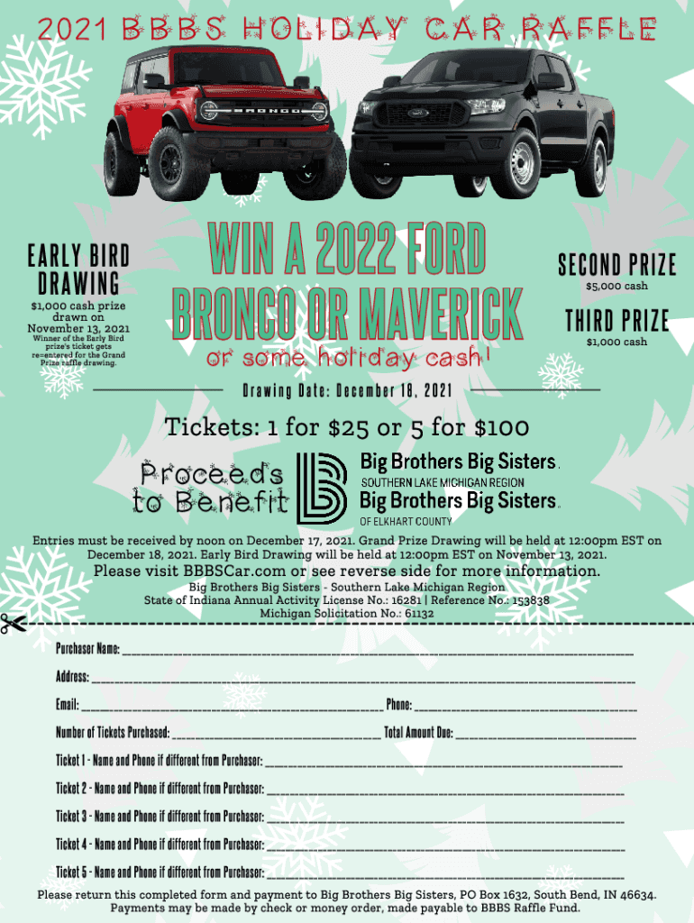 Fillable Online Holiday Car Raffle Flyer with Form Fax Email Print ...