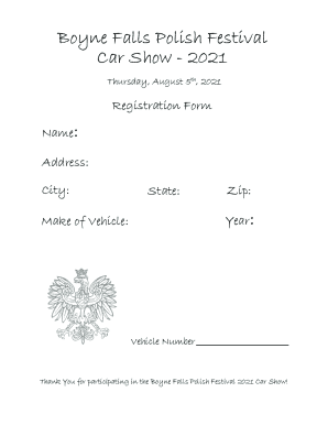 Fillable Online car-show-entry-form-2021 Fax Email Print - pdfFiller