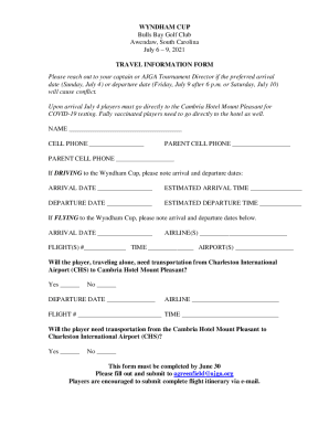 Fillable Online TRAVEL INFORMATION FORM - ajga.brightspotcdn.com Fax ...