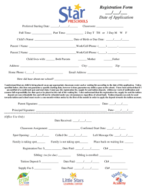 Fillable Online BSM Admissions Registration Form - British School ...