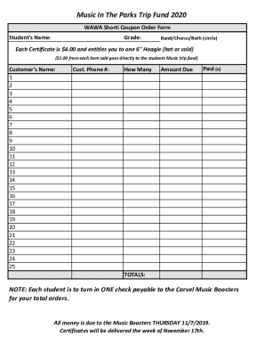 Fillable Online WaWa Order Form.xlsx Fax Email Print - pdfFiller