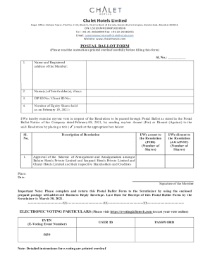Fillable Online Postal Ballot Form Final.pdf Fax Email Print - pdfFiller