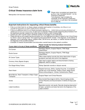 Fillable Online Get the free Group Critical Illness Insurance Claim ...