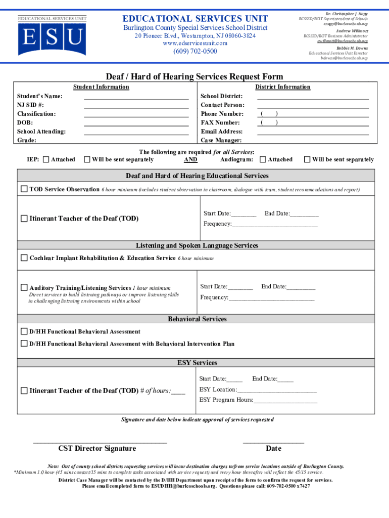 Fillable Online DHH Request Form revised 721 (1).doc Fax Email Print ...