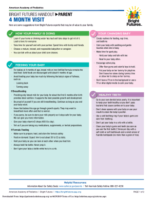 Fillable Online Bright Futures Parent Handout 4 Month Visit Fax Email ...