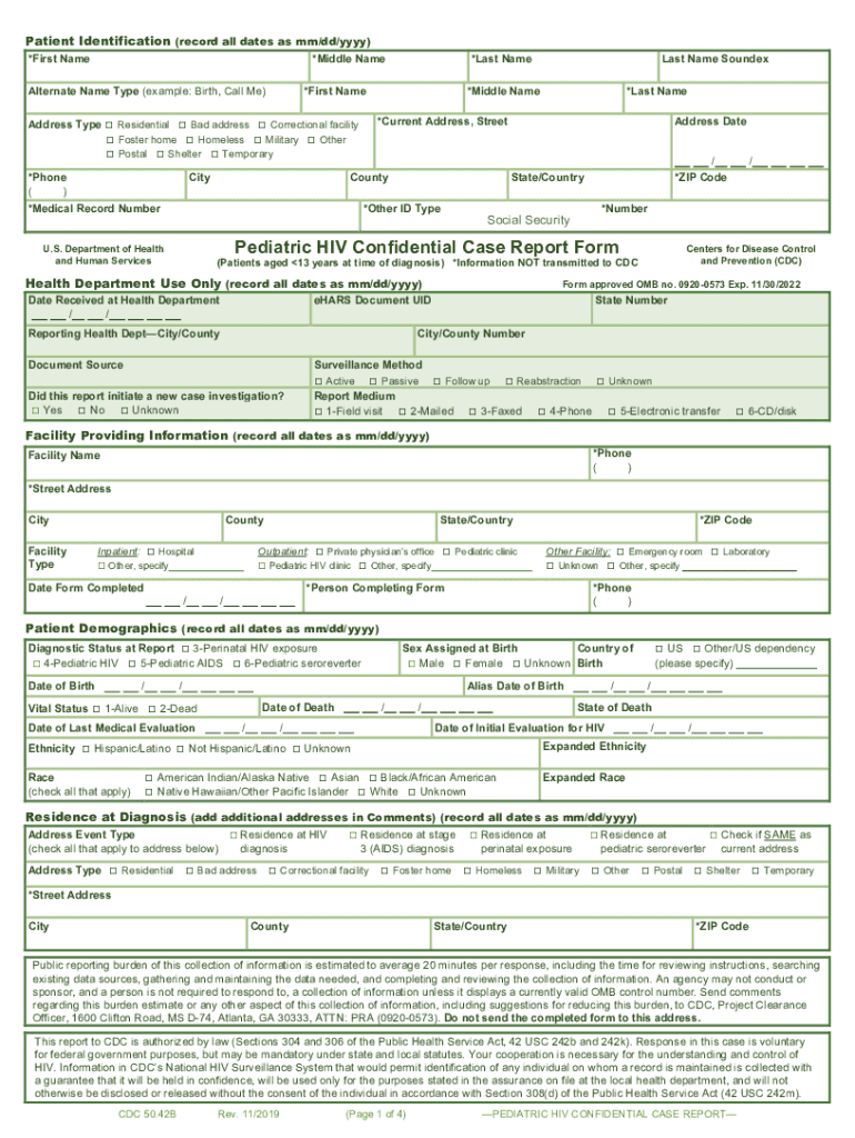 Fillable Online Adult HIV Confidential Case Report Form ...