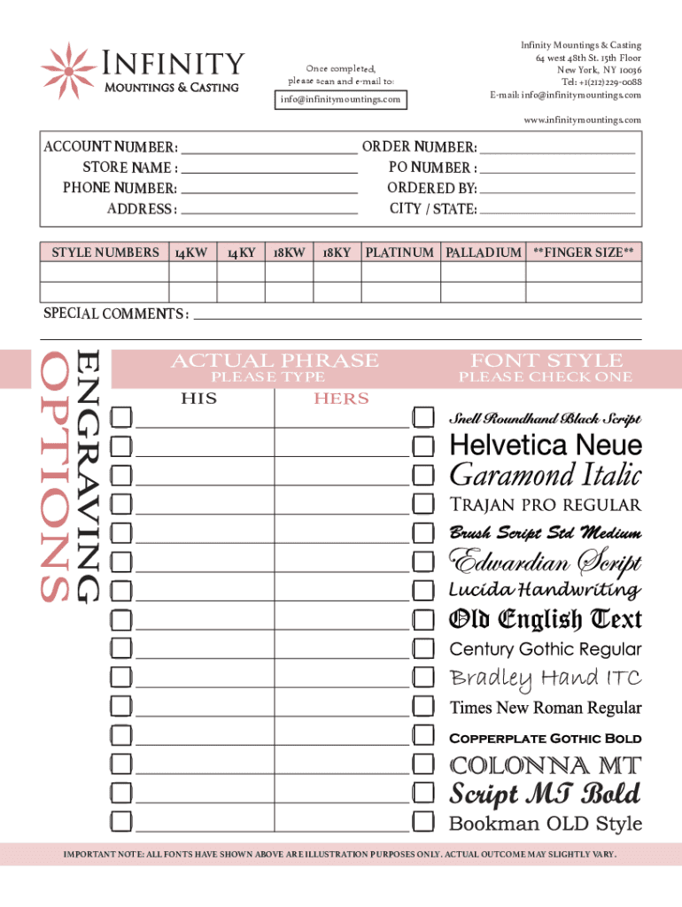 Fillable Online Engraving Form Fax Email Print - pdfFiller