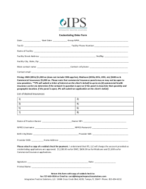 Fillable Online Credentialing Application / Information Form for AZ ...