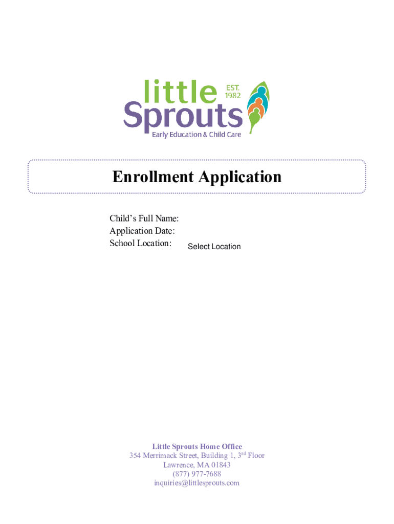 Fillable Online Little Sprouts Enrollment Application-fillable-dg-pared ...