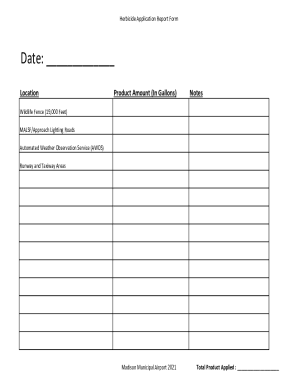 Fillable Online Herbicide Application Report Form.xlsx Fax Email Print ...