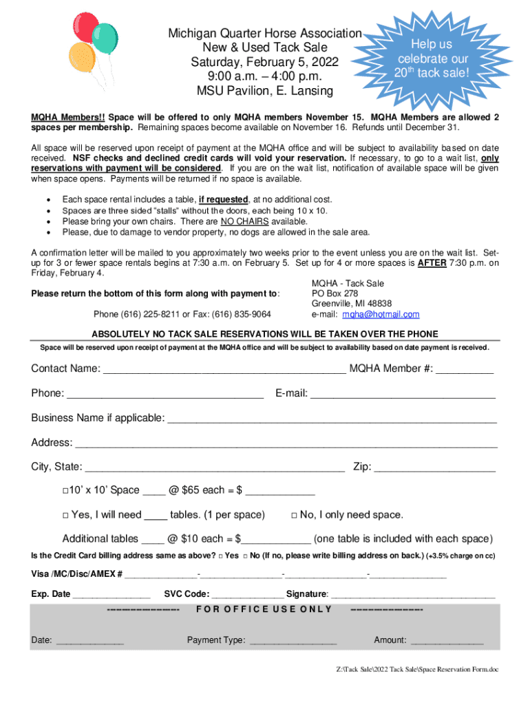 Fillable Online Michigan Quarter Horse Associations Fax Email Print - pdfFiller