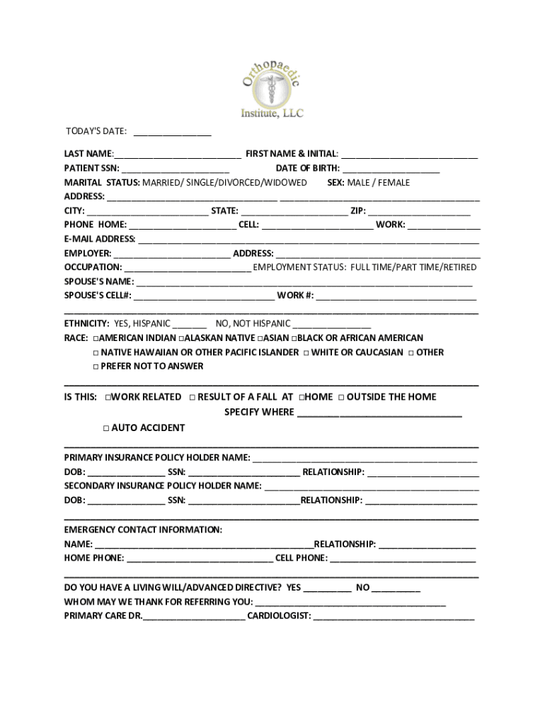 Fillable Online PATIENT INFORMATION/PRIVACY FORM Fax Email Print ...