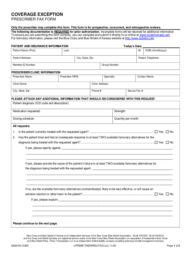 Fillable Online Coverage Exception Form - Florida Blue Fax Email Print ...