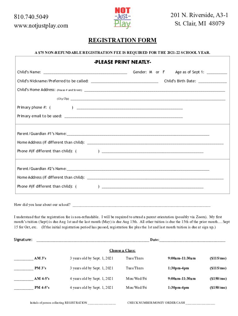 Fillable Online NJP Registration Form Fax Email Print - pdfFiller