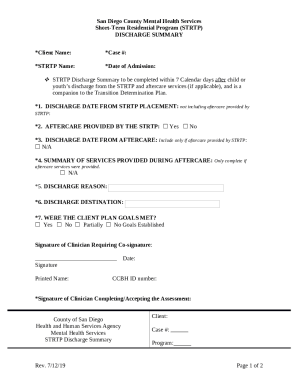 strtp mental health program statement Doc Template | pdfFiller