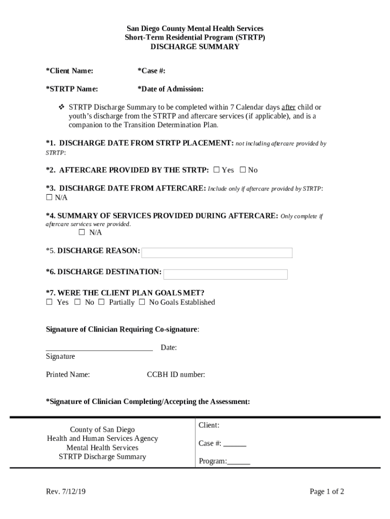 strtp mental health program statement Doc Template | pdfFiller