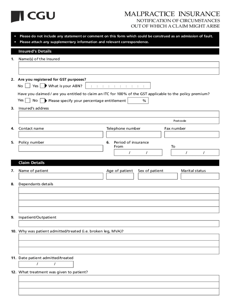 Fillable Online Claims-Made Policies and the Notice-Prejudice Rule ...