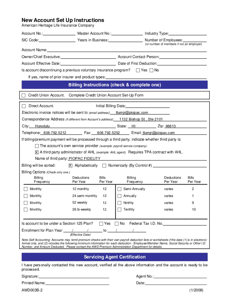 Fillable Online New Account Set Up Instructions - Allstate Benefits Fax Email Print - pdfFiller
