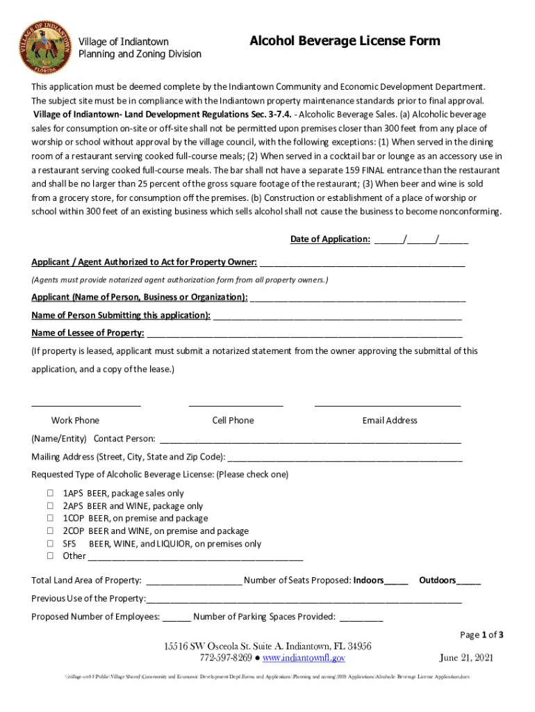 Fillable Online Alcohol Beverage License Form Fax Email Print - pdfFiller