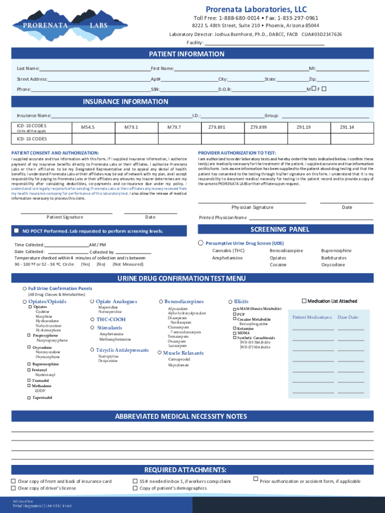 Fillable Online Fillable Online PL form - Prorenata Labs Fax Email ...
