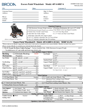 Fillable Online Encore Pedal Wheelchair US Order Form Fax Email Print ...
