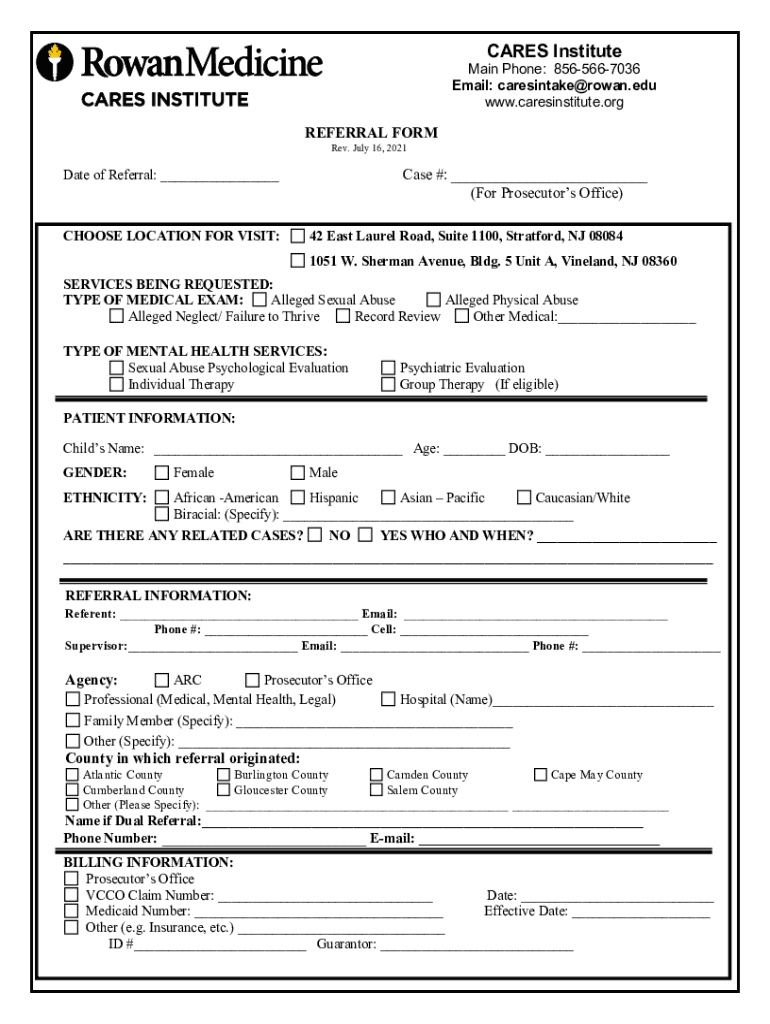 Fillable Online Emergency Volunteer Center Intake and Referral Form Fax ...