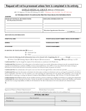 Fillable Online AUTHORIZATION TO DISCLOSE PROTECTED ... - Shield ...
