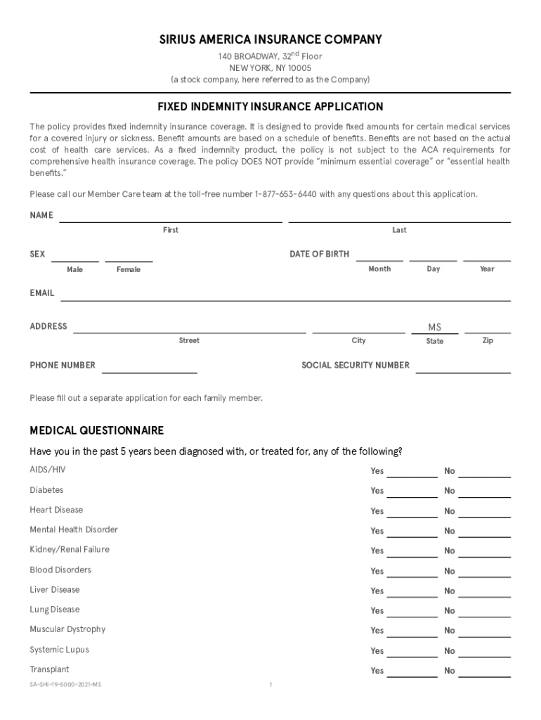 Fillable Online Sirius America Insurance Company - Company Profile ...