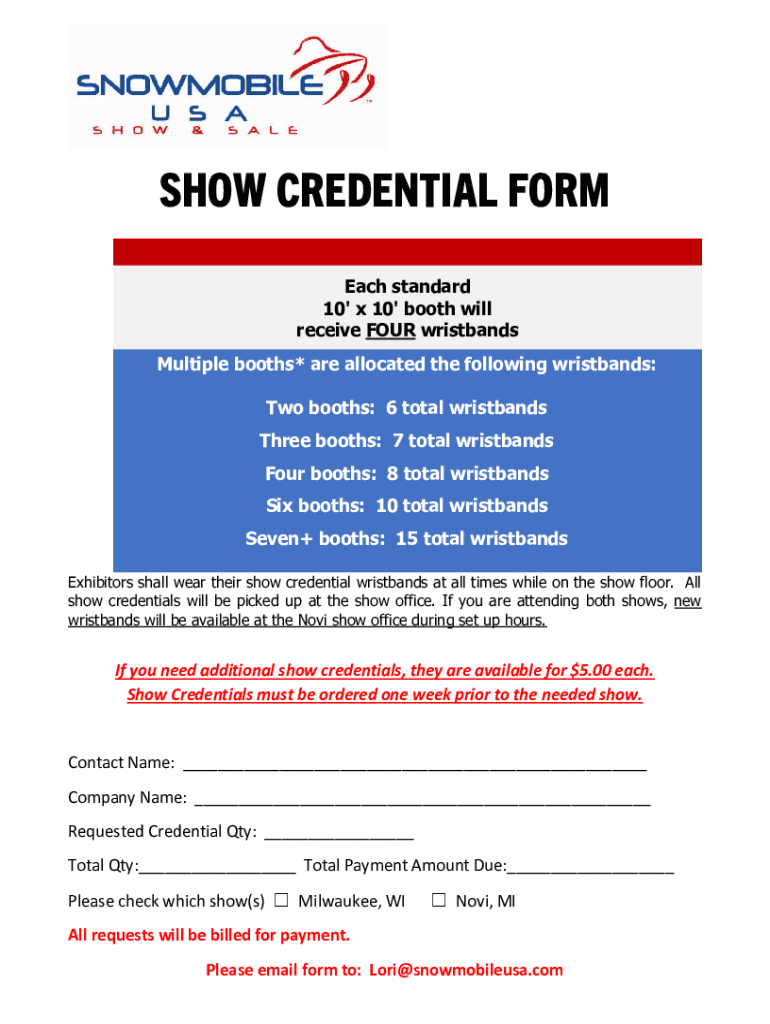 Fillable Online Show Credential Form Fax Email Print - pdfFiller