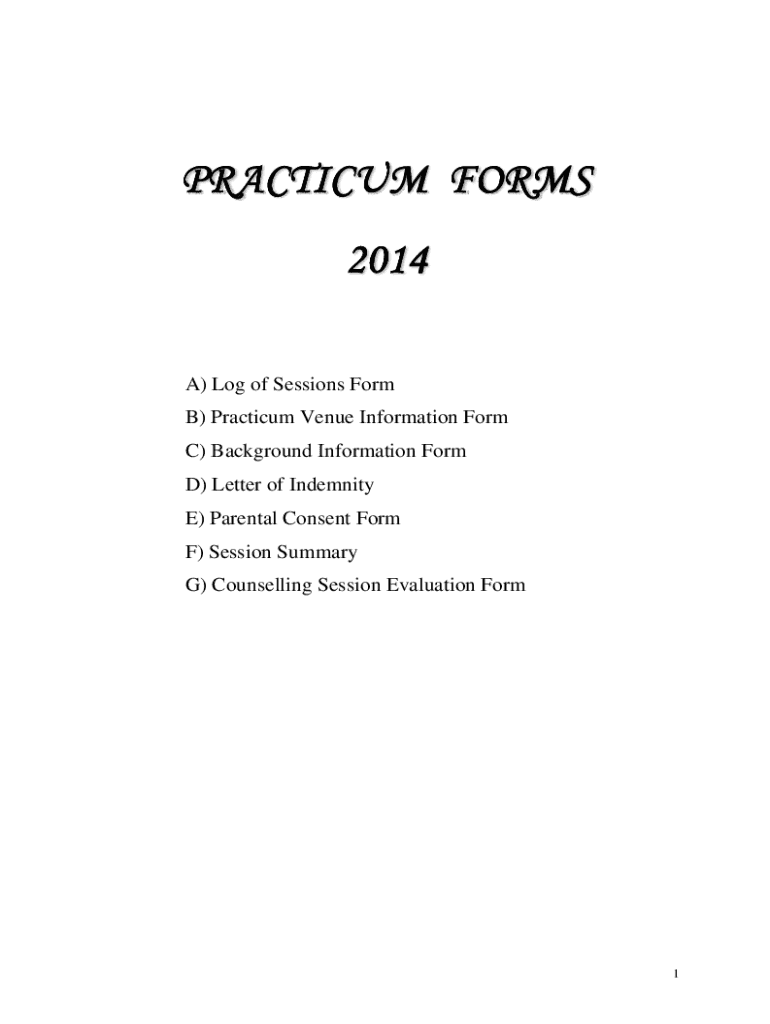 Fillable Online Practicum Forms 2012 Fax Email Print - pdfFiller