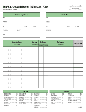 Fillable Online TURF AND ORNAMENTAL SOIL TEST REQUEST FORM Spectrum ...