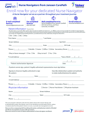 Fillable Online Nurse Navigators from Janssen CarePath Enroll now for ...