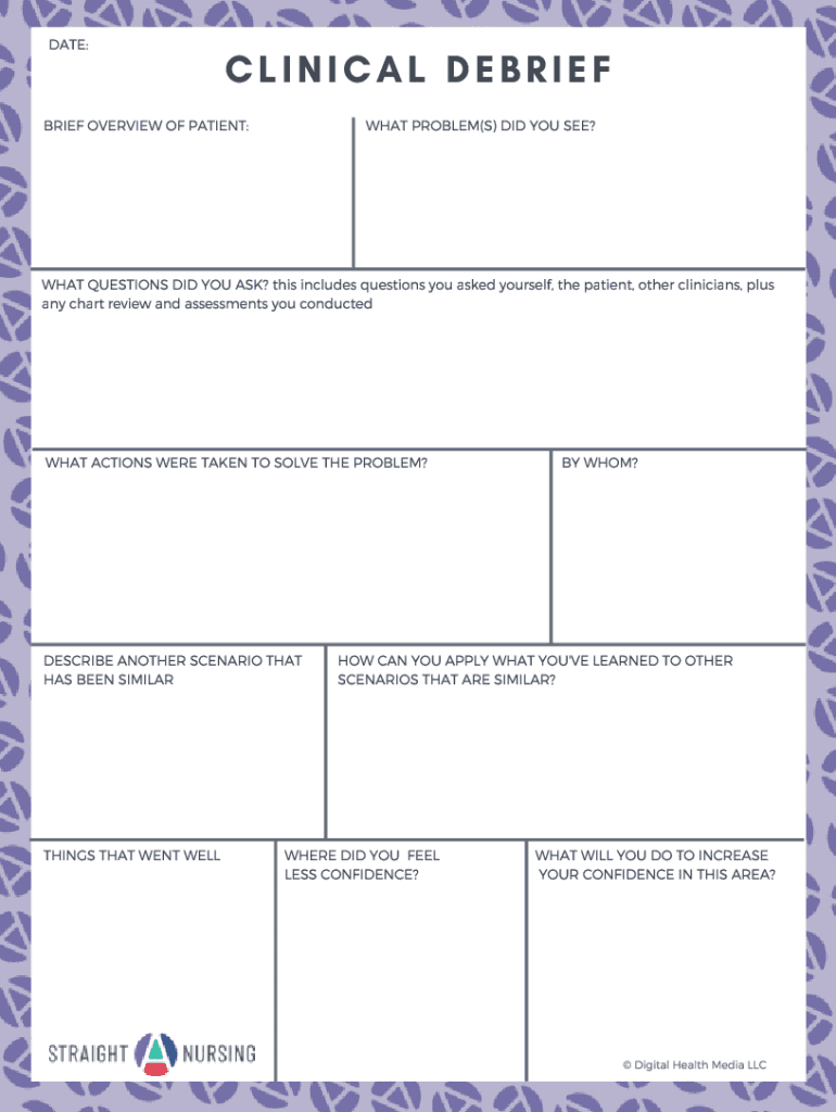 Fillable Online Clinical Debrief Form Fax Email Print - pdfFiller