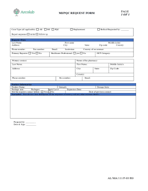 Fillable Online MI/PQC REQUEST FORM Fax Email Print - pdfFiller
