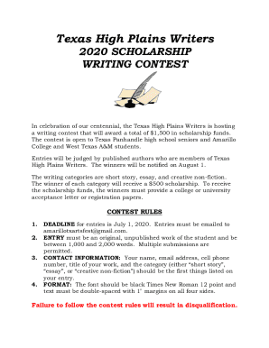 Fillable Online Writing Contest Registration Form.docx Fax Email Print ...