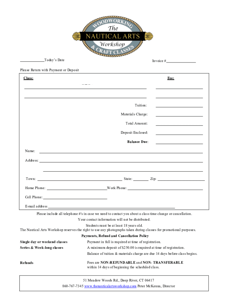 Fillable Online Class Sign-up Form Fax Email Print - pdfFiller