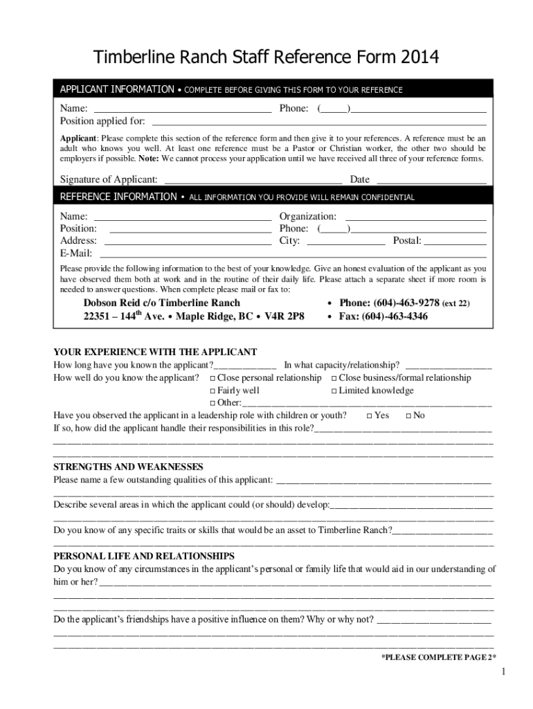 Fillable Online Timberline Ranch Fax Email Print - pdfFiller