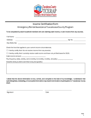 Fillable Online Certification of Zero Income (To be completed by all ...