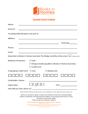 Fillable Online Donation Tax Receipt Form Fax Email Print - pdfFiller