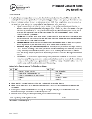 Fillable Online Consent Form - Dry Needling Fax Email Print - pdfFiller